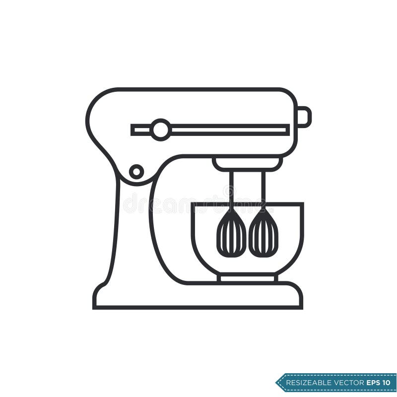 Black Color Mixer Machine Icon Vector Template Illustration Design ...