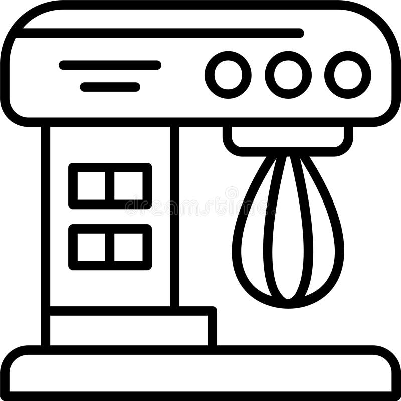Mixer Outline Vector Icon stock vector. Illustration of tool - 388822903