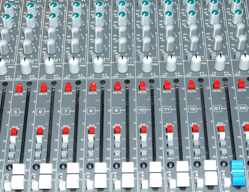 DJ Mixer panel stock photo. Image of desk, mixing, cursor - 111618428
