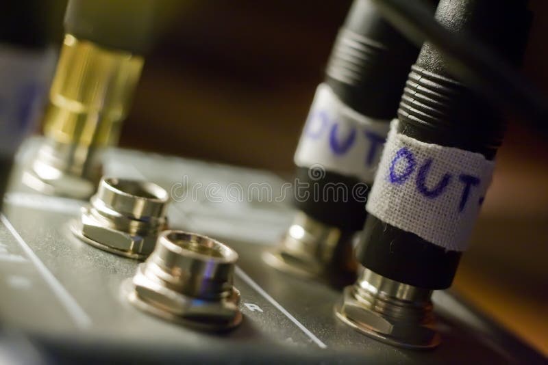 Mixer Panel Plugs stock photo. Image of connection, electronics - 12732982