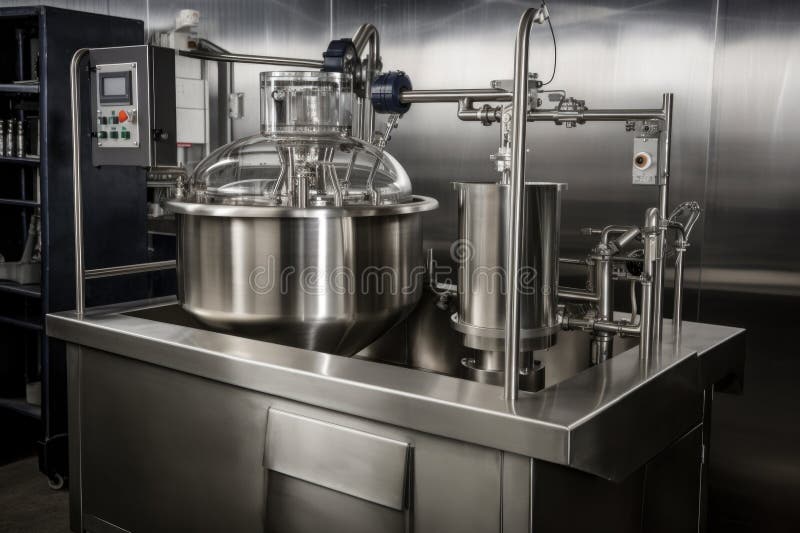 Mixer or Processor with Stainless Steel Finish, Piping, and Control ...