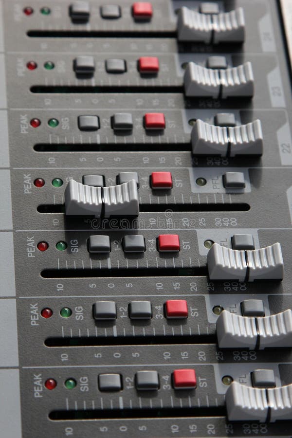 Mixer sound control panel stock photo. Image of push - 33509738