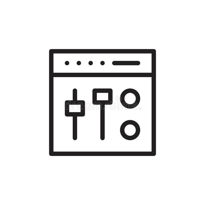 Mixer Studio Icon Flat Line Illustration Stock Illustration ...