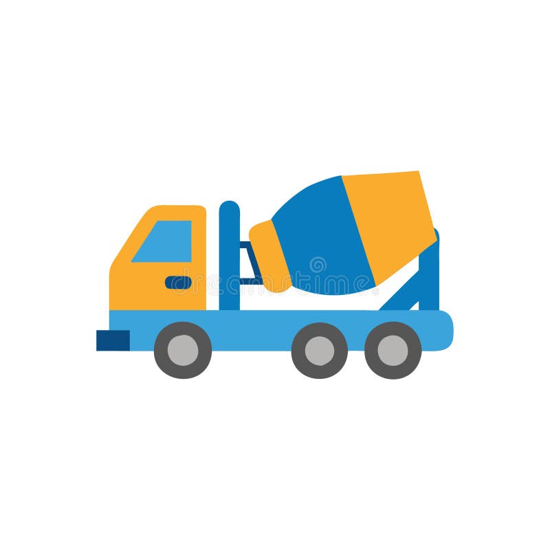 Mixer Truck Icon for Material Mixing Stock Photo - Illustration of rent ...