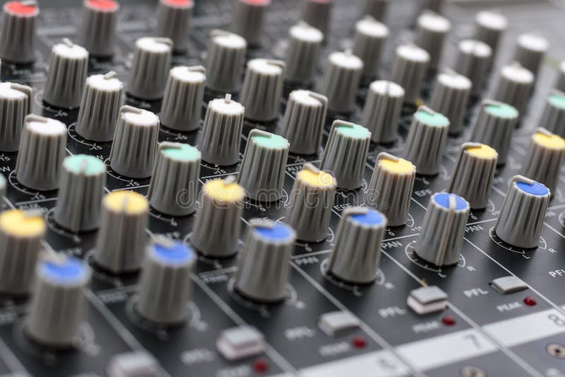 Mixer for Control the Sound and Music Stock Image - Image of button ...