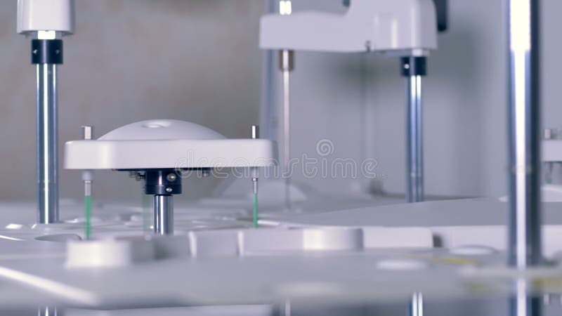 Sample Probes Under a Modern Scientific Microscope. Stock Footage ...