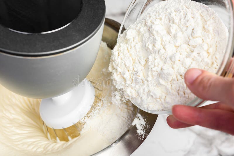 Mixing Biscuit Dough with a Electric Mixer. Stock Photo - Image of ...