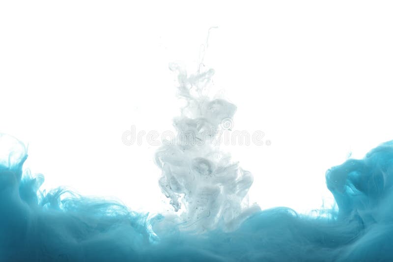 Mixing of Blue and White Paint Splashes Stock Image - Image of close ...