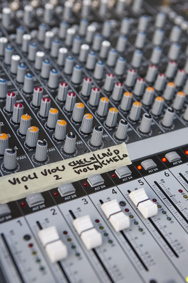 Audio Mixer Table Board in a Classroom Stock Image - Image of buttons ...