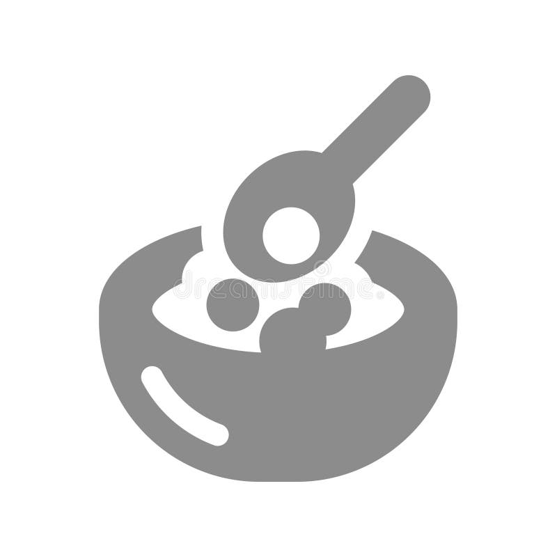 Mixing Bowl with Spoon Vector Icon Stock Vector - Illustration of ...