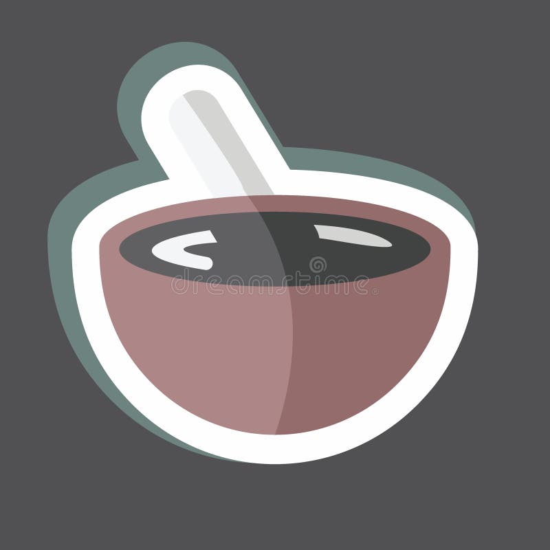 Mixing Bowl Sticker in Trendy Isolated on Black Background Stock ...