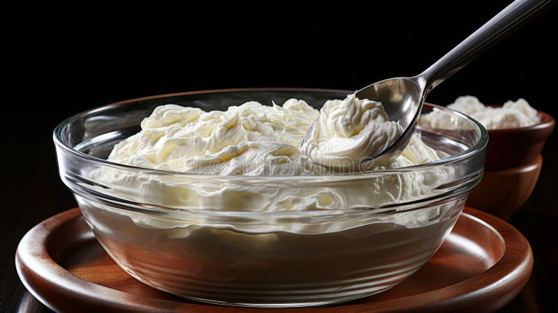 Mixing Bowl and Whipped Cake Batter. Generative AI. Stock Photo - Image ...