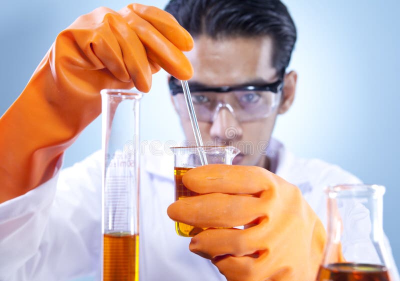Mixing Chemical in Laboratory Stock Image - Image of liquid, medical ...