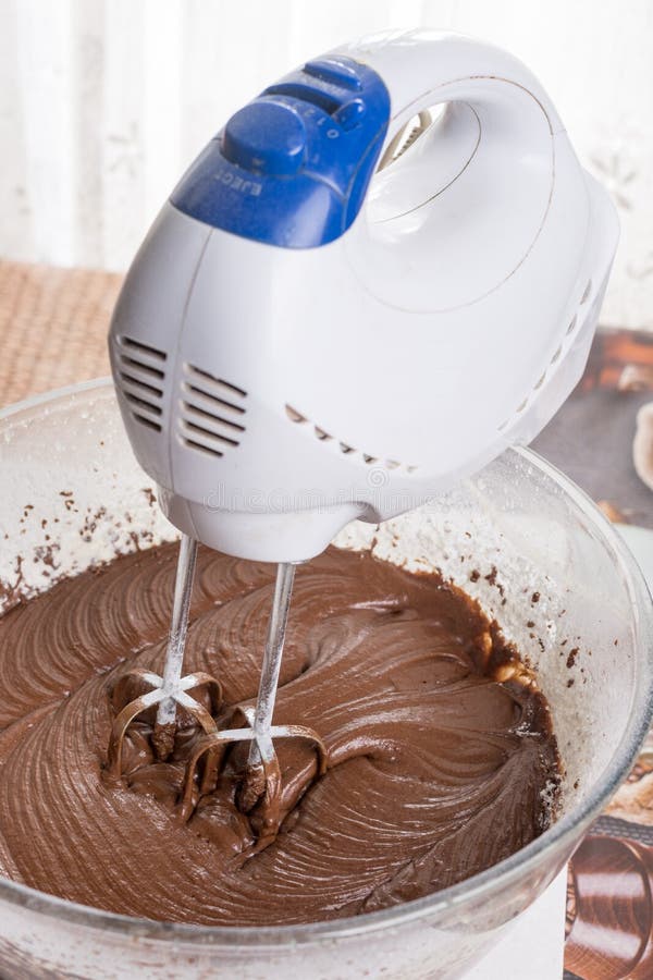 Mixing Chocolate Cream Ganache with Hand Mixer Stock Photo - Image of ...