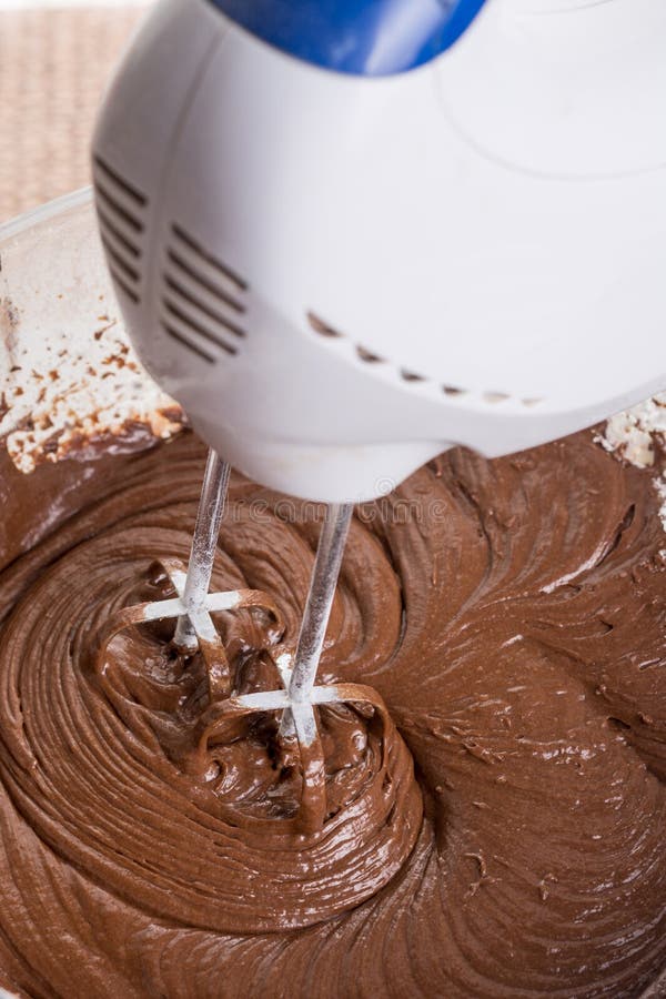 Mixing Chocolate Cream Ganache with Hand Mixer Stock Photo - Image of ...