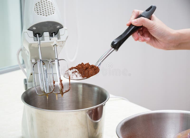 Mixing chocolate dough stock image. Image of cocoa, bowl - 44172127