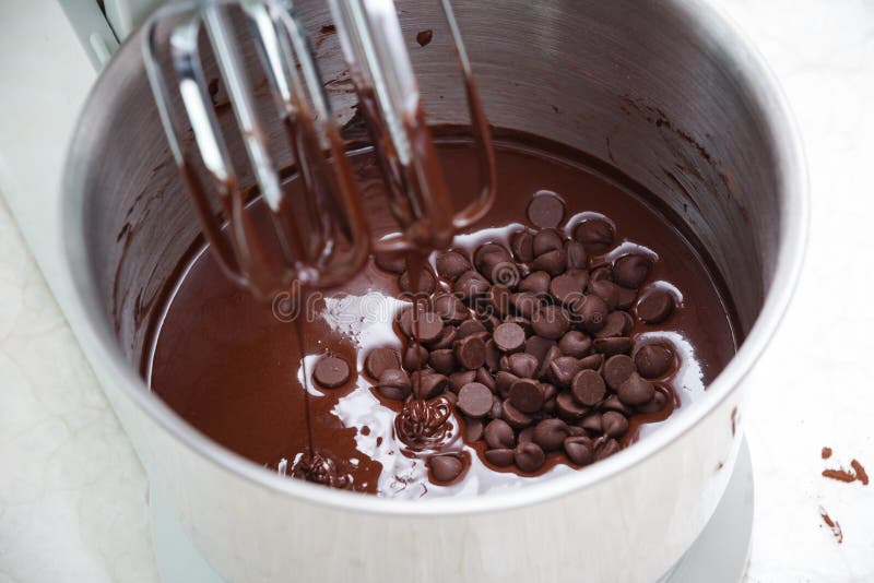 Mixing chocolate dough stock image. Image of sweet, cake - 44172137