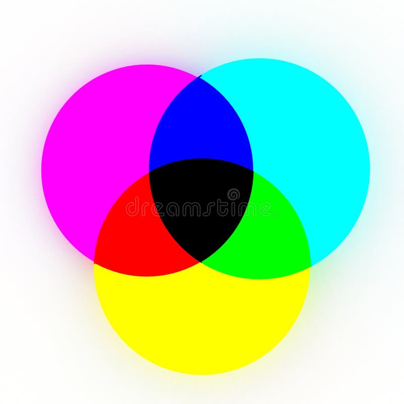 RGB color model on black stock illustration. Illustration of depth ...