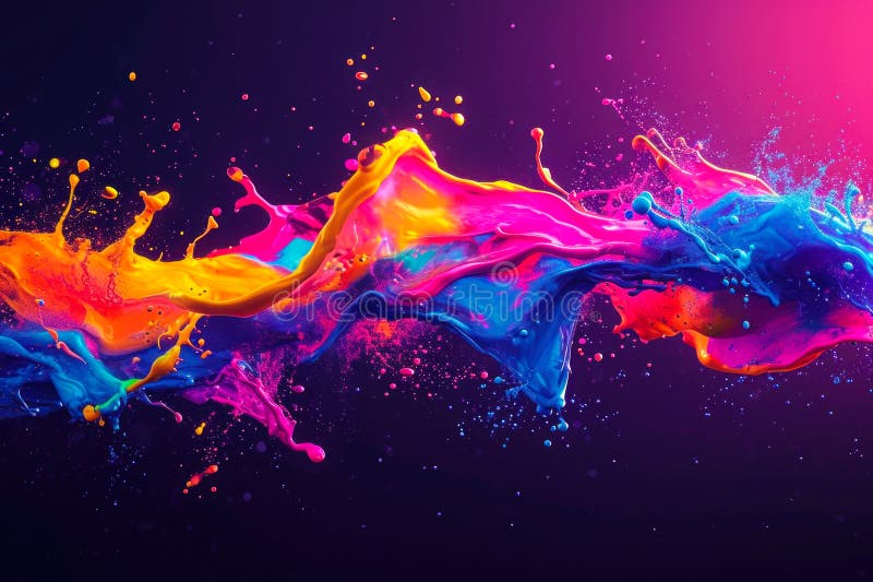 Mixing of Colors Paint, Colorful Abstract Splash. Stock Photo - Image ...
