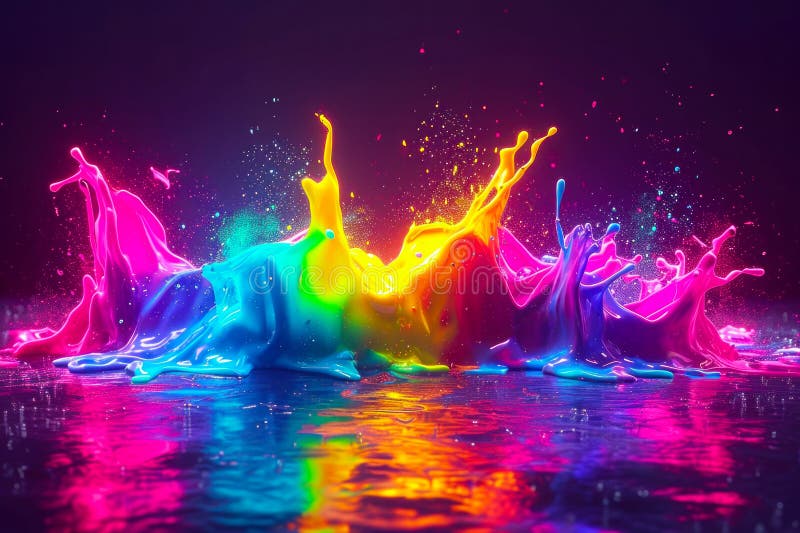 Mixing of Colors Paint, Colorful Abstract Splash. Stock Photo - Image ...