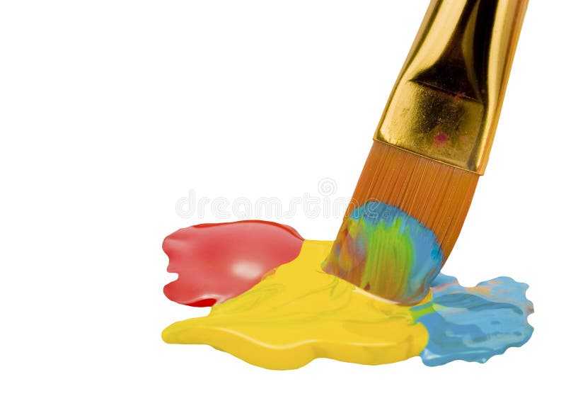 Mixing Colors in Paint Isolated on White Stock Image - Image of ...