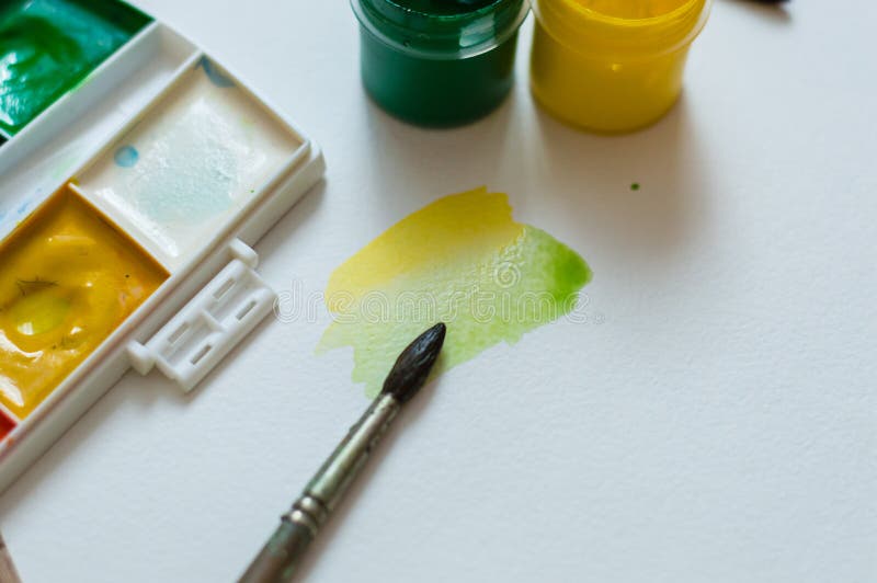 Mixing colors stock photo. Image of paints, bank, instrument - 79167792