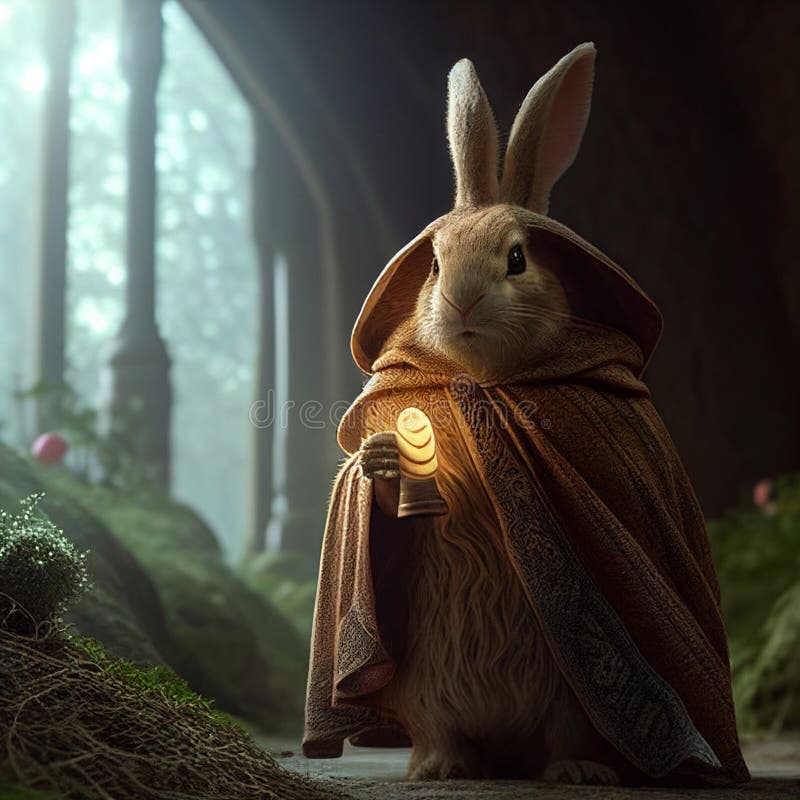 Mixing the Concepts of Easter and Magic. Easter Bunny As a Wizard ...