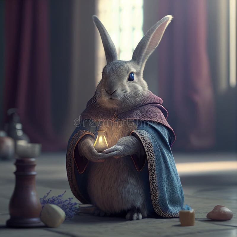 Mixing the Concepts of Easter and Magic. Easter Bunny As a Wizard ...