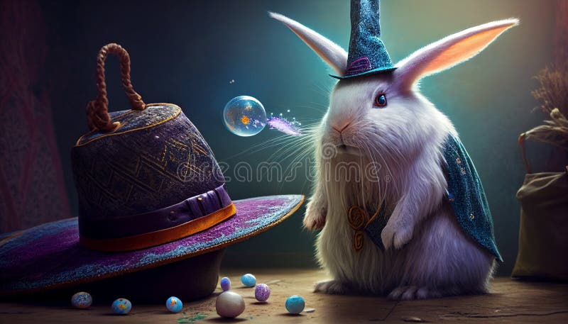 Mixing the Concepts of Easter and Magic. Easter Bunny As a Wizard ...