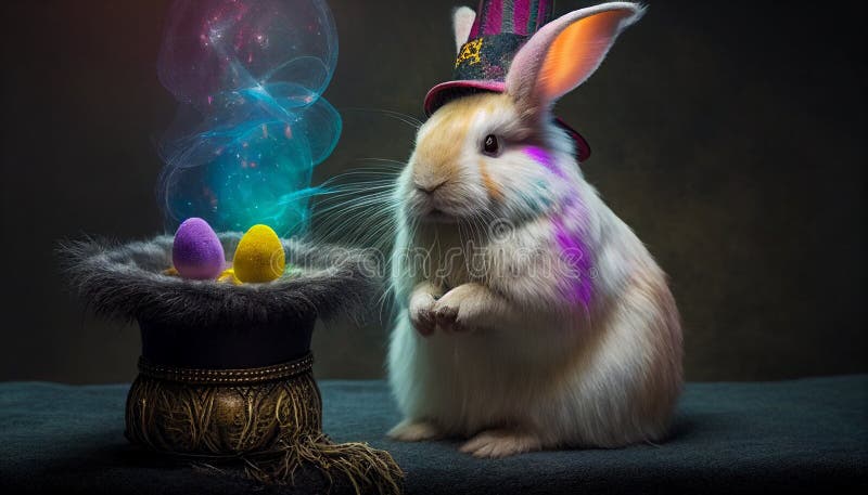 Mixing the Concepts of Easter and Magic. Easter Bunny As a Wizard ...