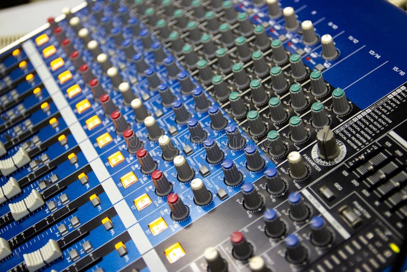 Mixing Console of a Big HiFi System Stock Image - Image of interface ...