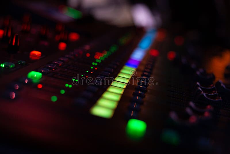 Mixing Console with Blurred Look Live on Stage Stock Image - Image of ...