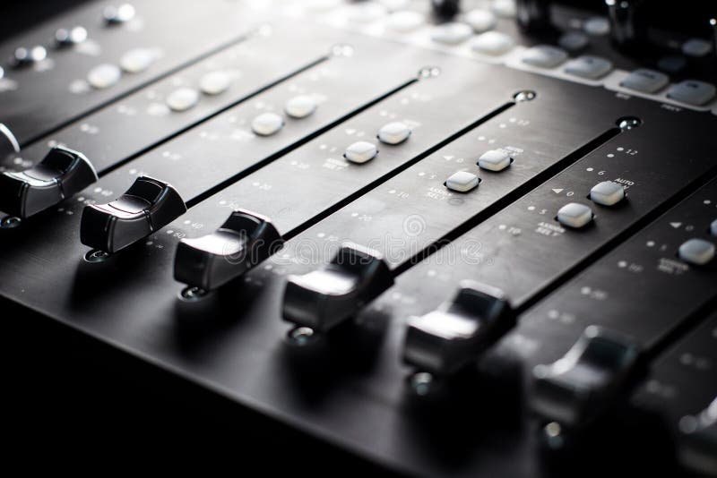 Mixing Console - faders stock image. Image of controls - 75793797