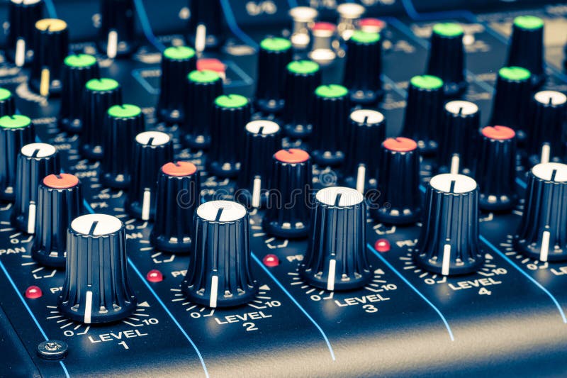 Mixing Console Knobs Close-up Stock Photo - Image of closeup, knob ...