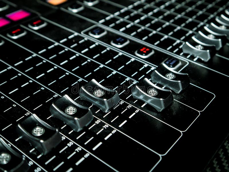 Mixing Console at a Recording Studio Stock Photo - Image of system ...