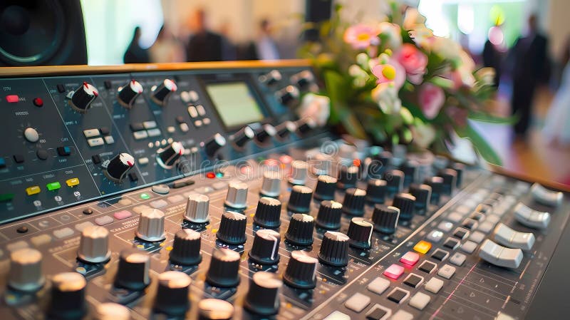 Mixing Console in Sound Recording Studio, Selective Focus with Shallow ...