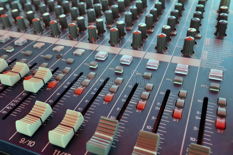 Audio Mixing Board Sliders stock photo. Image of control - 3492156