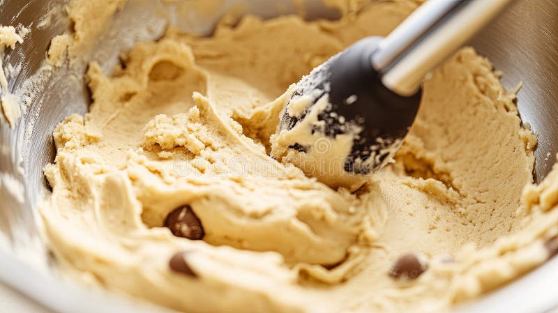 Mixing Dough for Cookies in Bright Kitchen. Stock Image - Image of ...