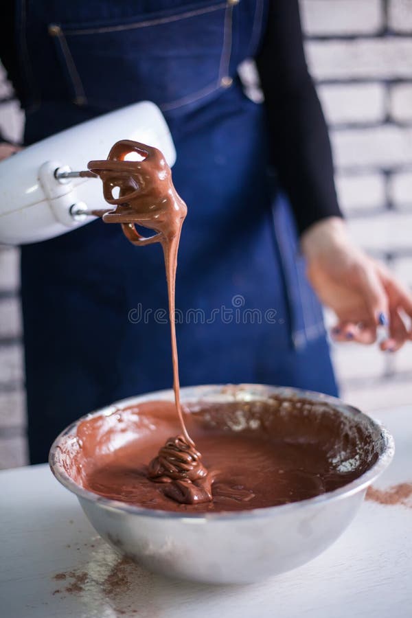 Mixing Egg Cream with Motor Mixer, Baking Cake Stock Image - Image of ...