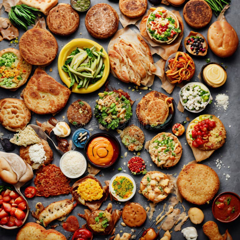 Mixing Food and Fruit Generative AI Stock Illustration - Illustration ...