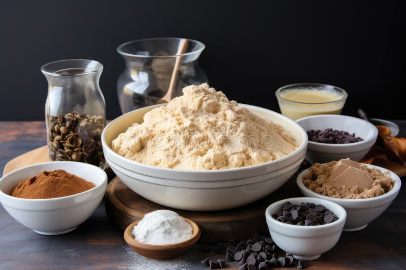 Mixing Ingredients for Cookie Dough in a Bowl Stock Image - Image of ...