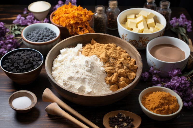 Mixing Ingredients for Cookie Dough in a Bowl Stock Photo - Image of ...