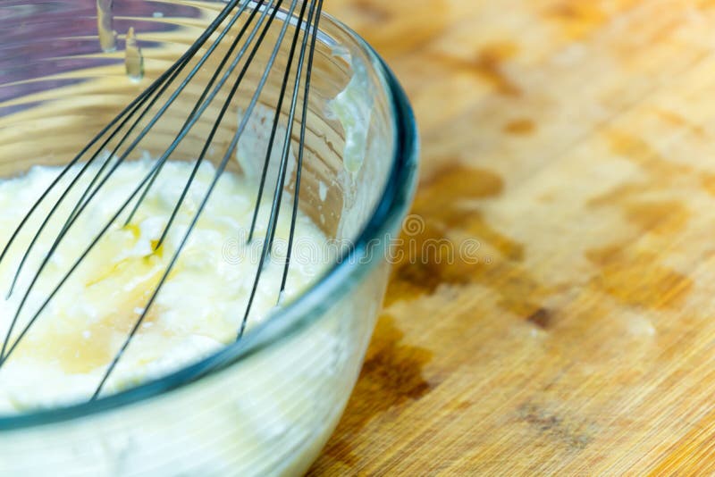 Mixing Ingredients To Prepare a Complex Dish Stock Photo - Image of ...