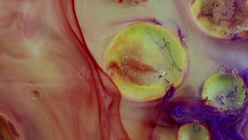 Mixing Liquid Drop Color Flow Layer Process Bubble Stock Footage ...