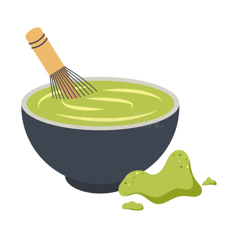 Mixing Matcha Powder for Tea with a Whisk. Vector Stock Vector ...