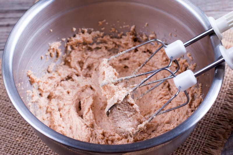 Mixing Muffin Cake Mixture for Baking Stock Image - Image of ...
