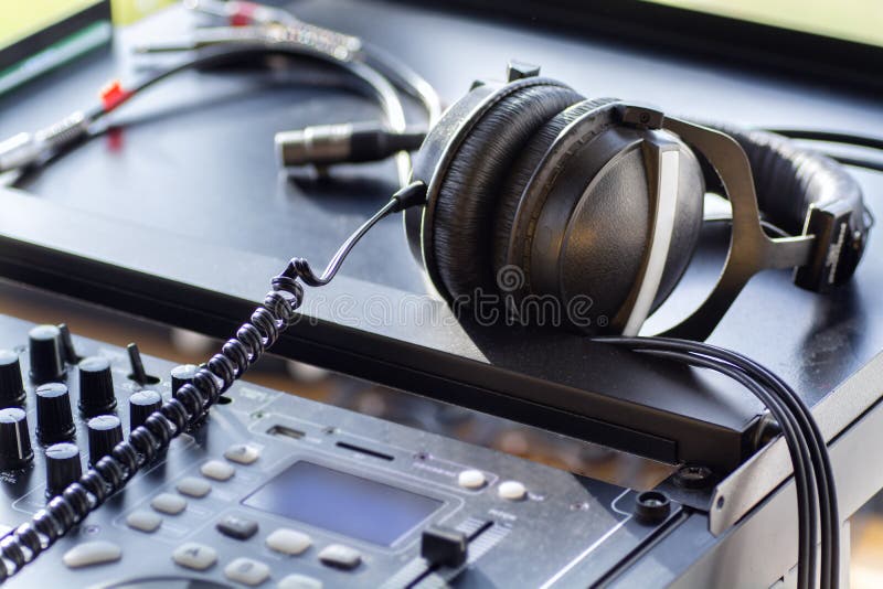 Mixing Music Console Digital Electronic Device Headphones Stock Image ...