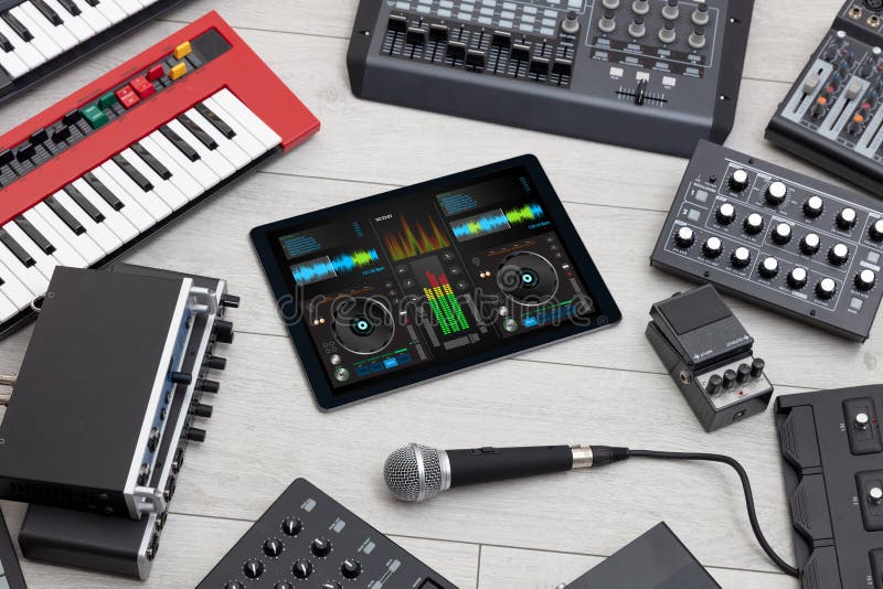 Mixing Music and Instruments Concept Stock Photo - Image of musician ...