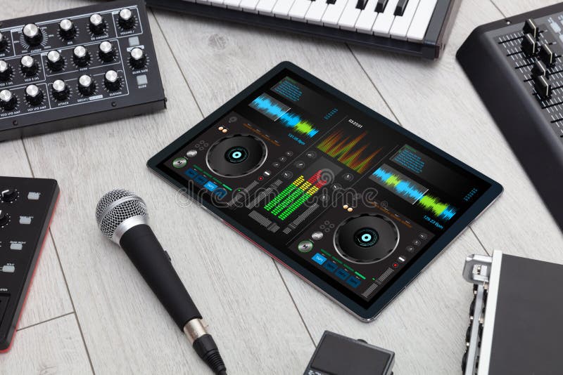 Mixing Music and Instruments Concept Stock Image - Image of microphone ...