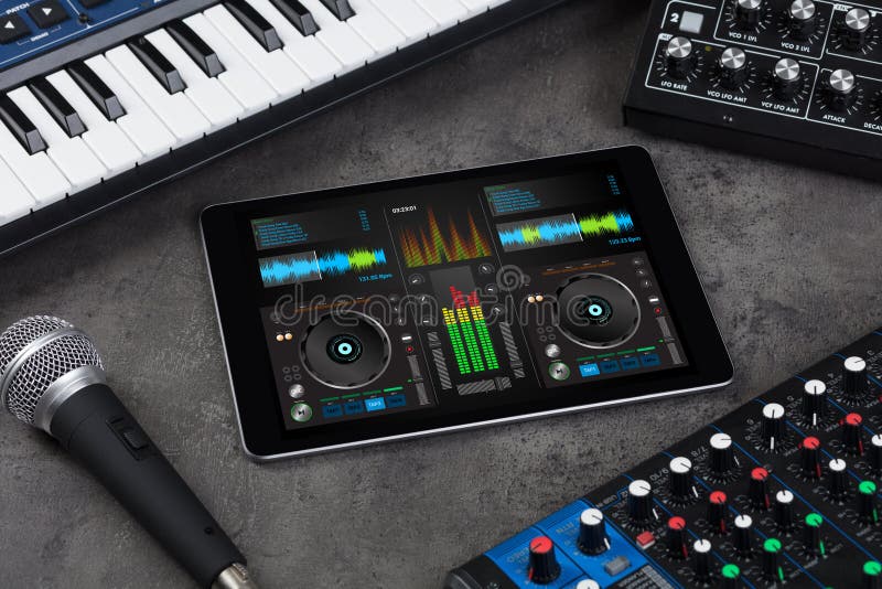 Mixing Music and Instruments Concept Stock Photo - Image of floor, loud ...